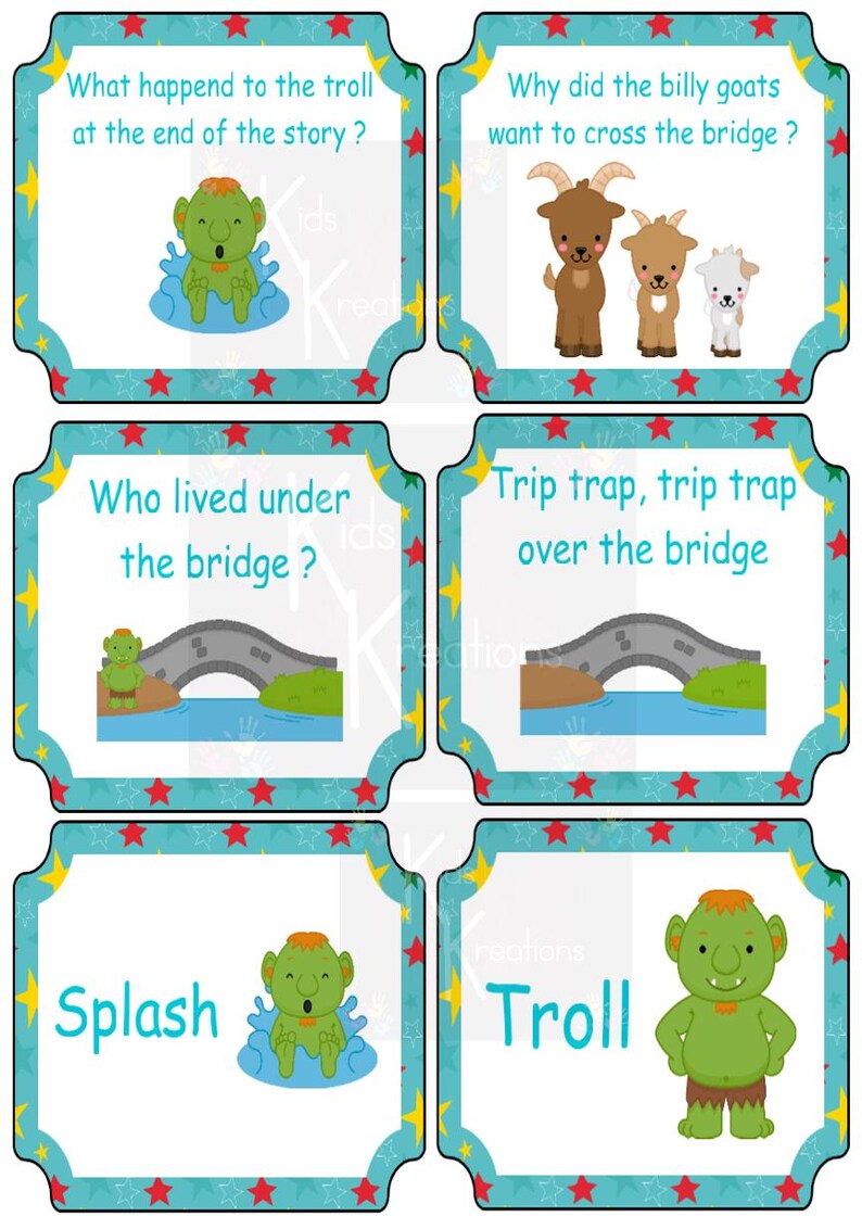 Billy Goats Gruff - Print From Home - Digital Download - Story Props ...