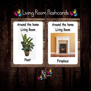 Living Room Flash Cards, Digital Download, Flashcards, , Early Years ...