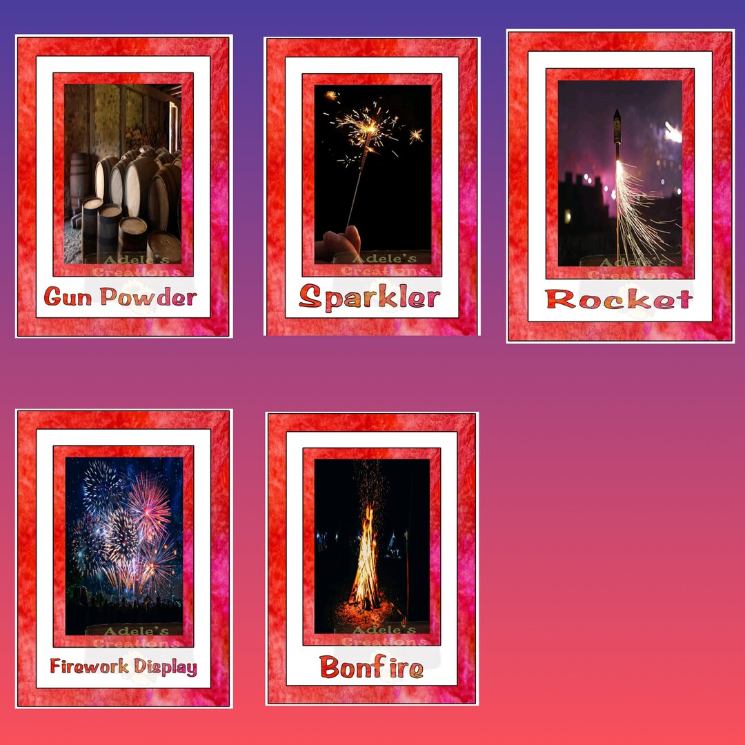 Bonfire Night Flash Cards Digital Download Print From Home - Etsy