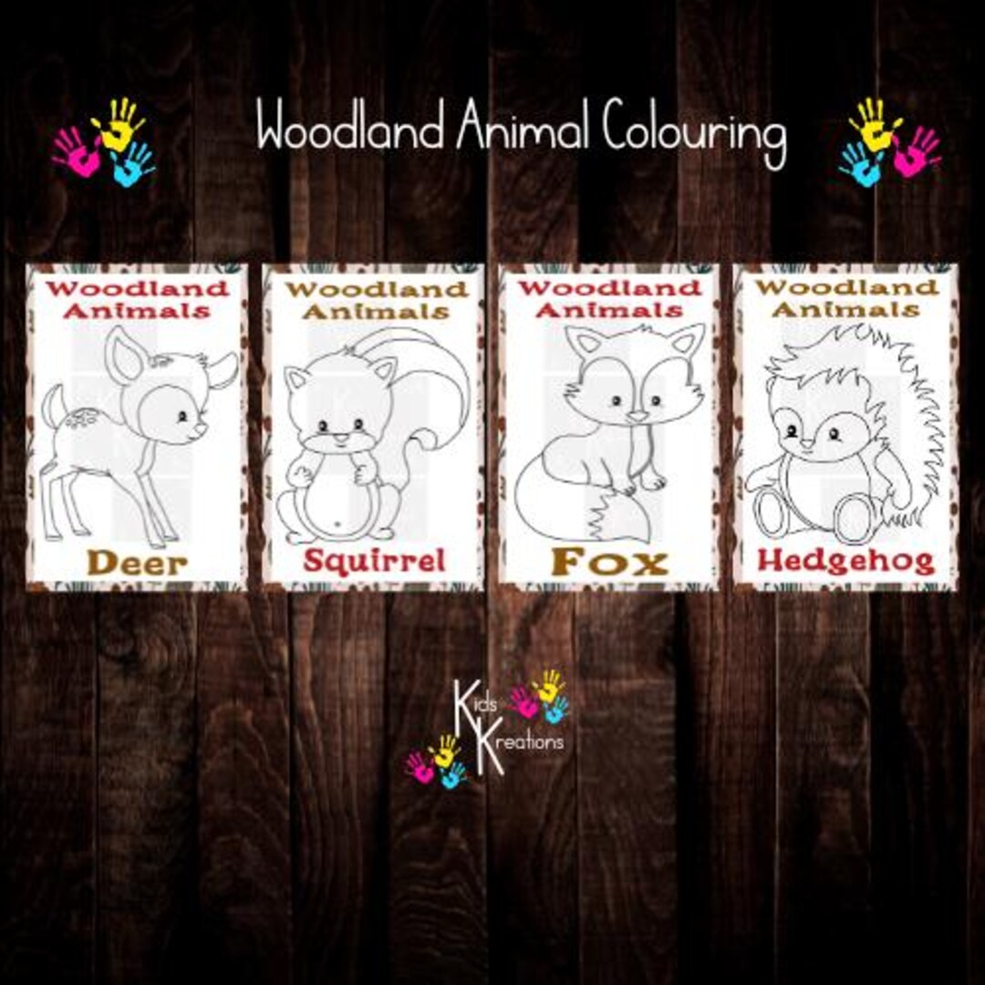 Autumn Woodland Animal Colouring Sheets, Digital Download, Print From ...