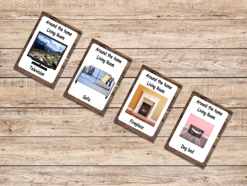 Living Room Flash Cards, Digital Download, Flashcards, , Early Years ...