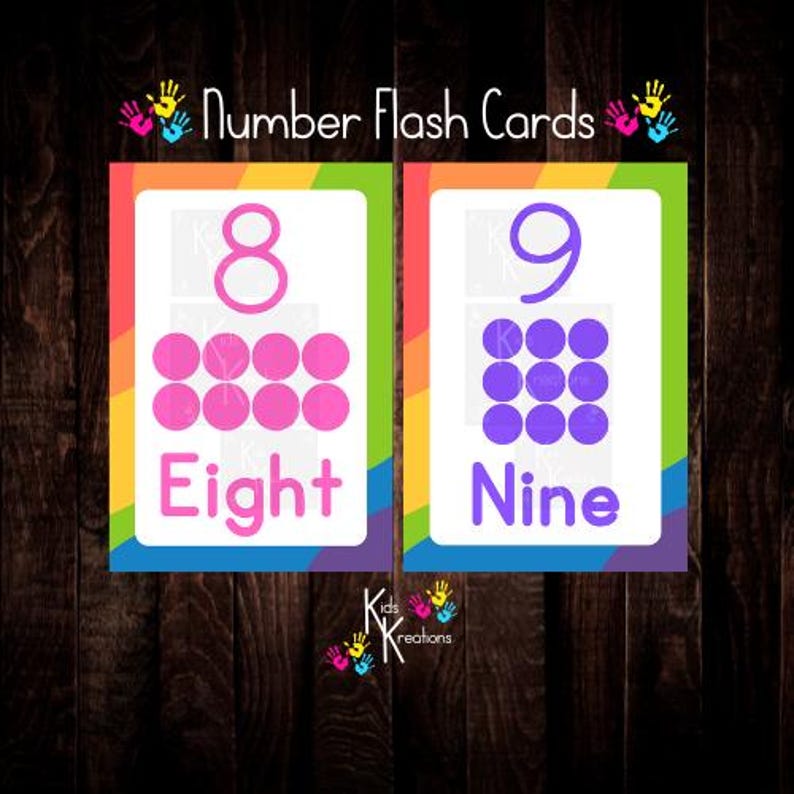 Number Flashcards - Early Years - Digital Downloads - Print From Home ...