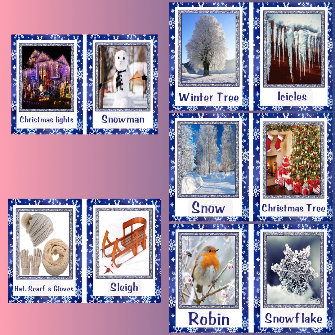 Winter Flash Cards Print From Home Digital Download Early - Etsy