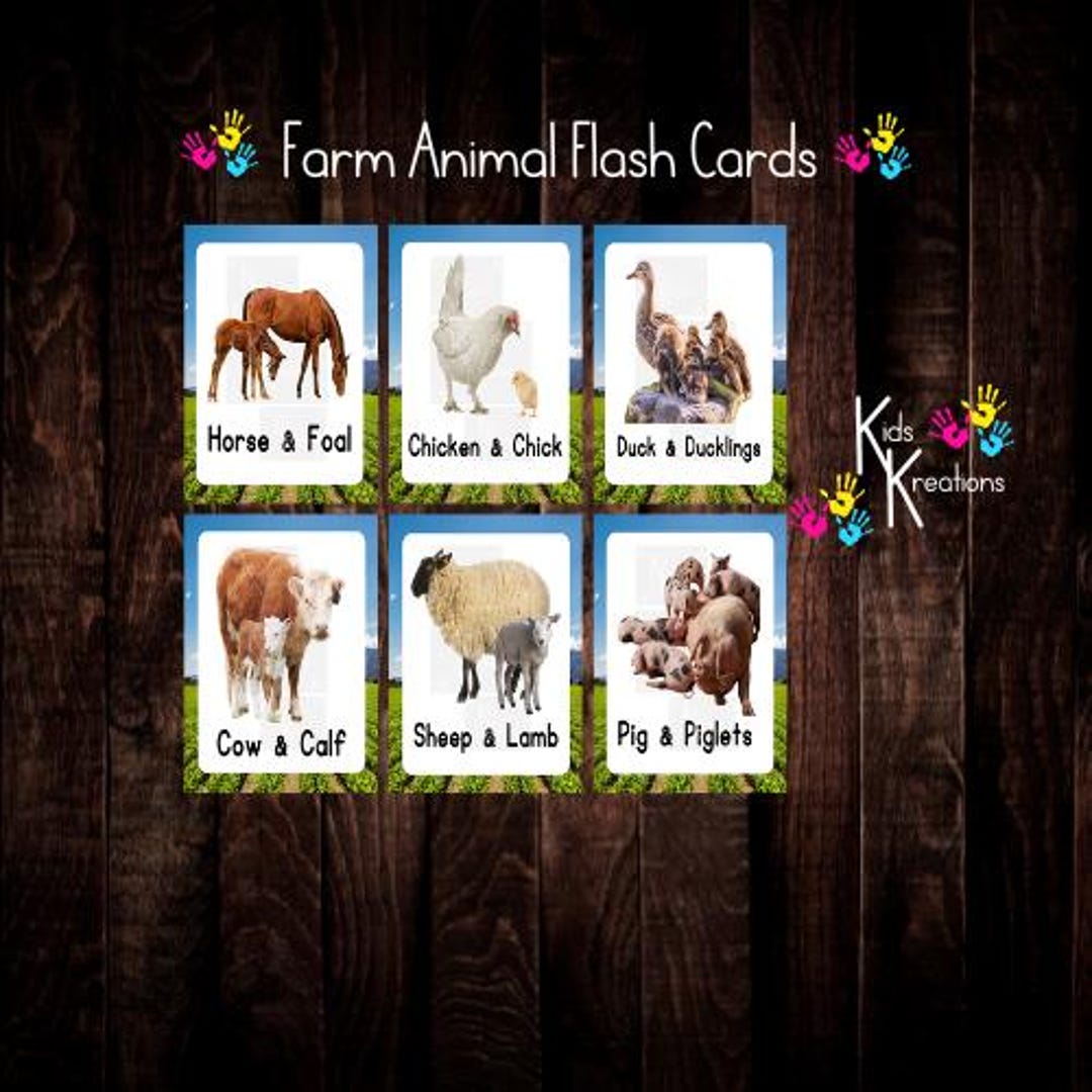 Farm Animals - Flashcards - Printable - Early Years - EYFS - Preschool ...