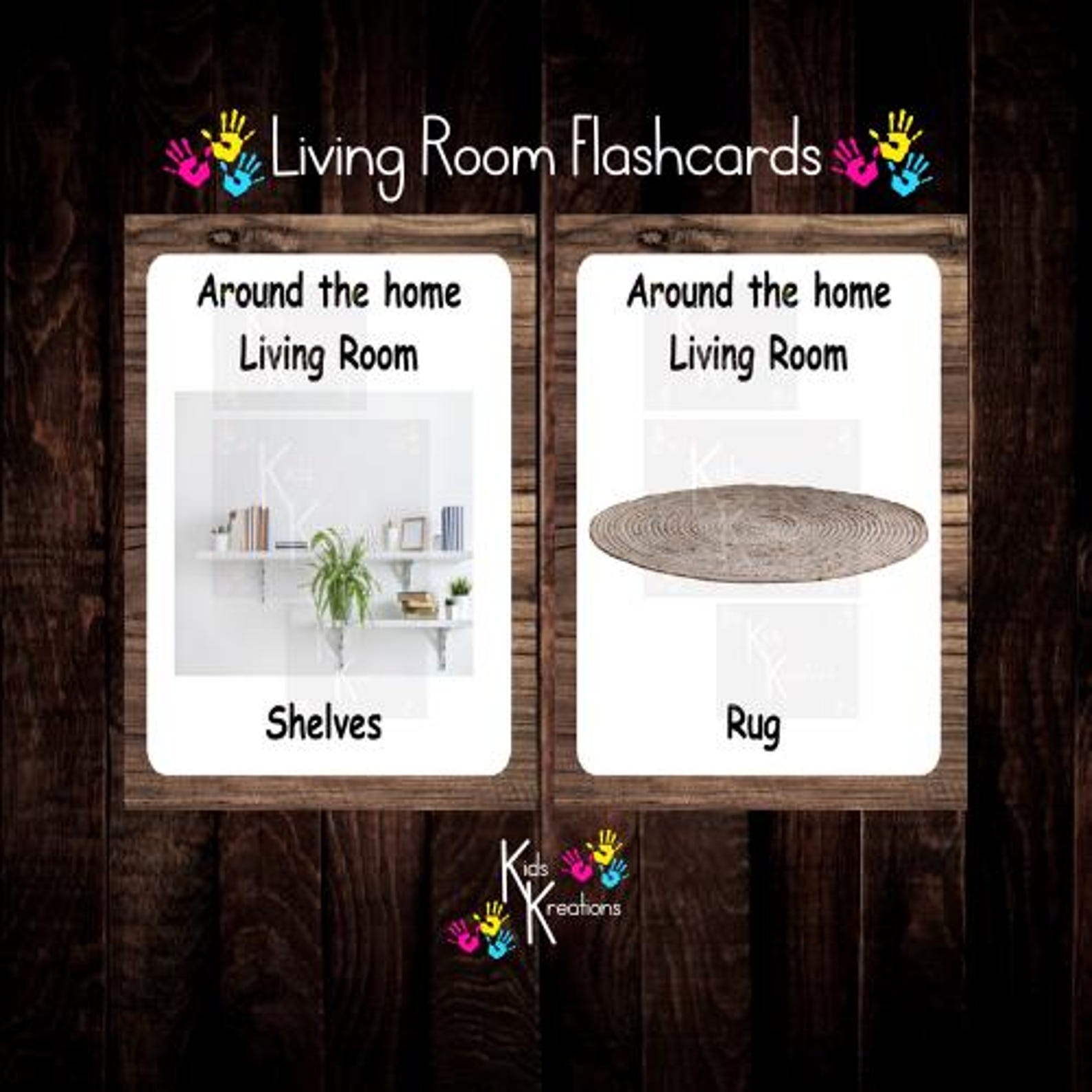 Living Room Flash Cards, Digital Download, Flashcards, , Early Years ...