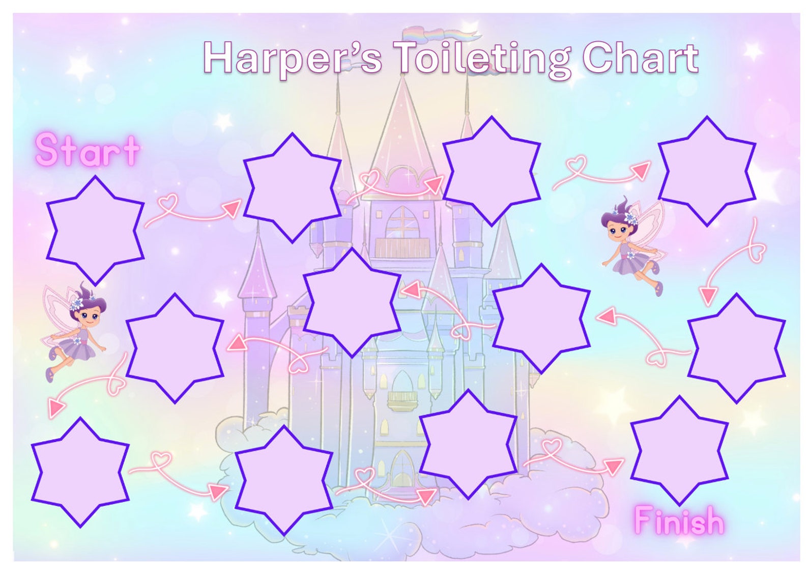Toilet Chart Potty Training Early Years Fairy Digital Download Editable ...
