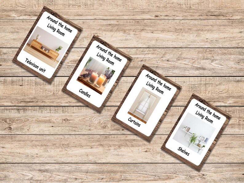 Living Room Flash Cards, Digital Download, Flashcards, , Early Years ...