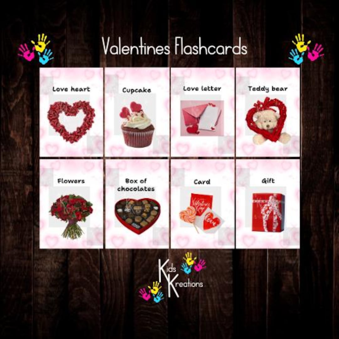Valentines - Flashcards- Digital Download - Print From Home - Early ...