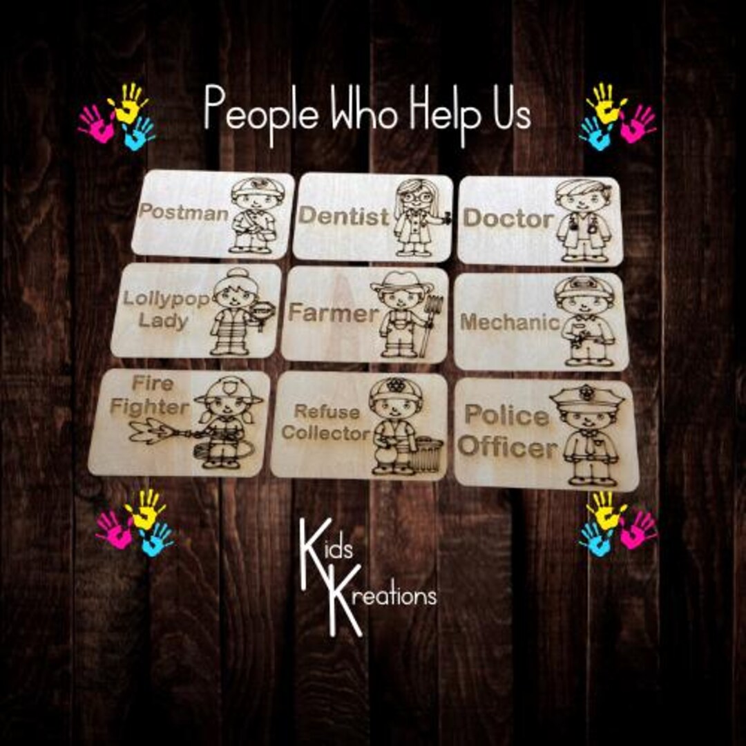 People Who Help Us Flash Cards - Early Years - Plywood - Laser Cut ...