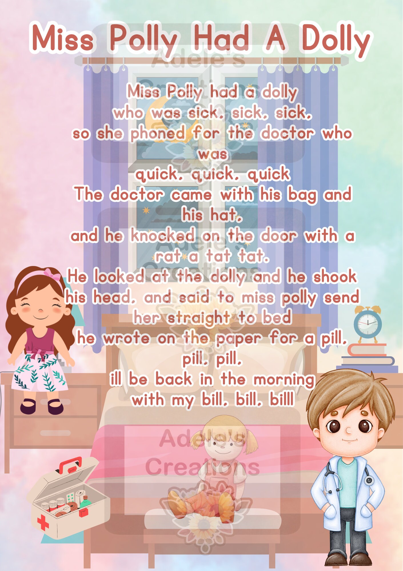 Nursery Rhyme Poster Digital Download A4 Printable Early Years Song ...