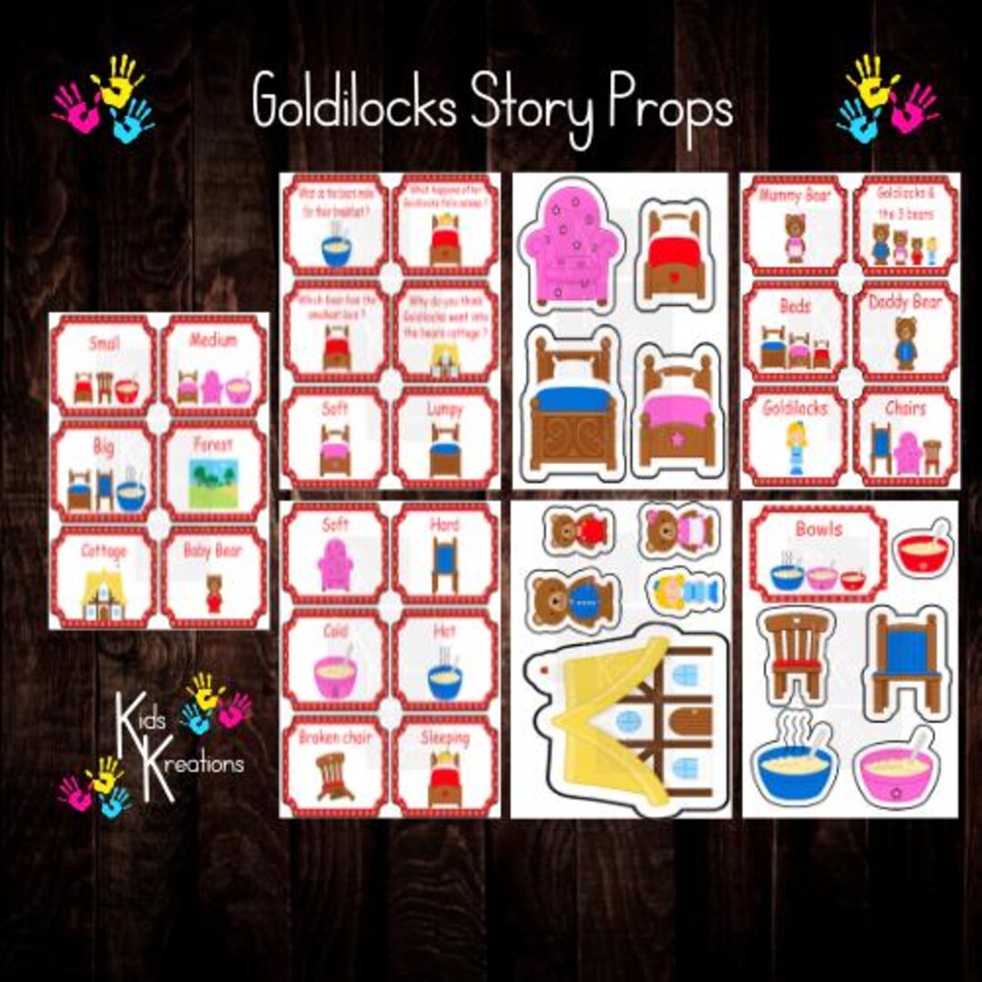 Goldilocks - Print From Home - Digital Download - Story Props - Circle ...