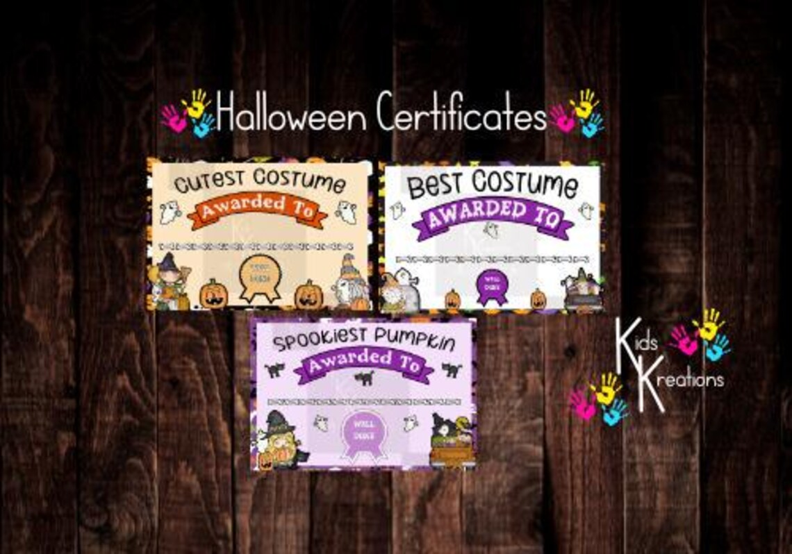 Halloween - Certificates- Best Dressed - Kids Party - Early Years ...
