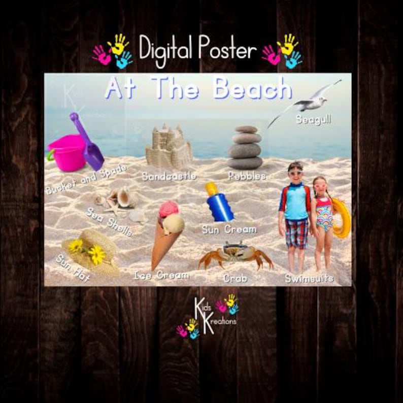 Printable - Digital Download - Early Years - Poster - Beach ...