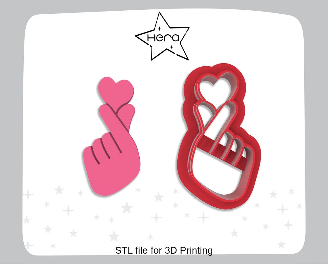 Korean Hand Sign Heart Clay Cutter | STL | Digital File for Clay Cutter ...