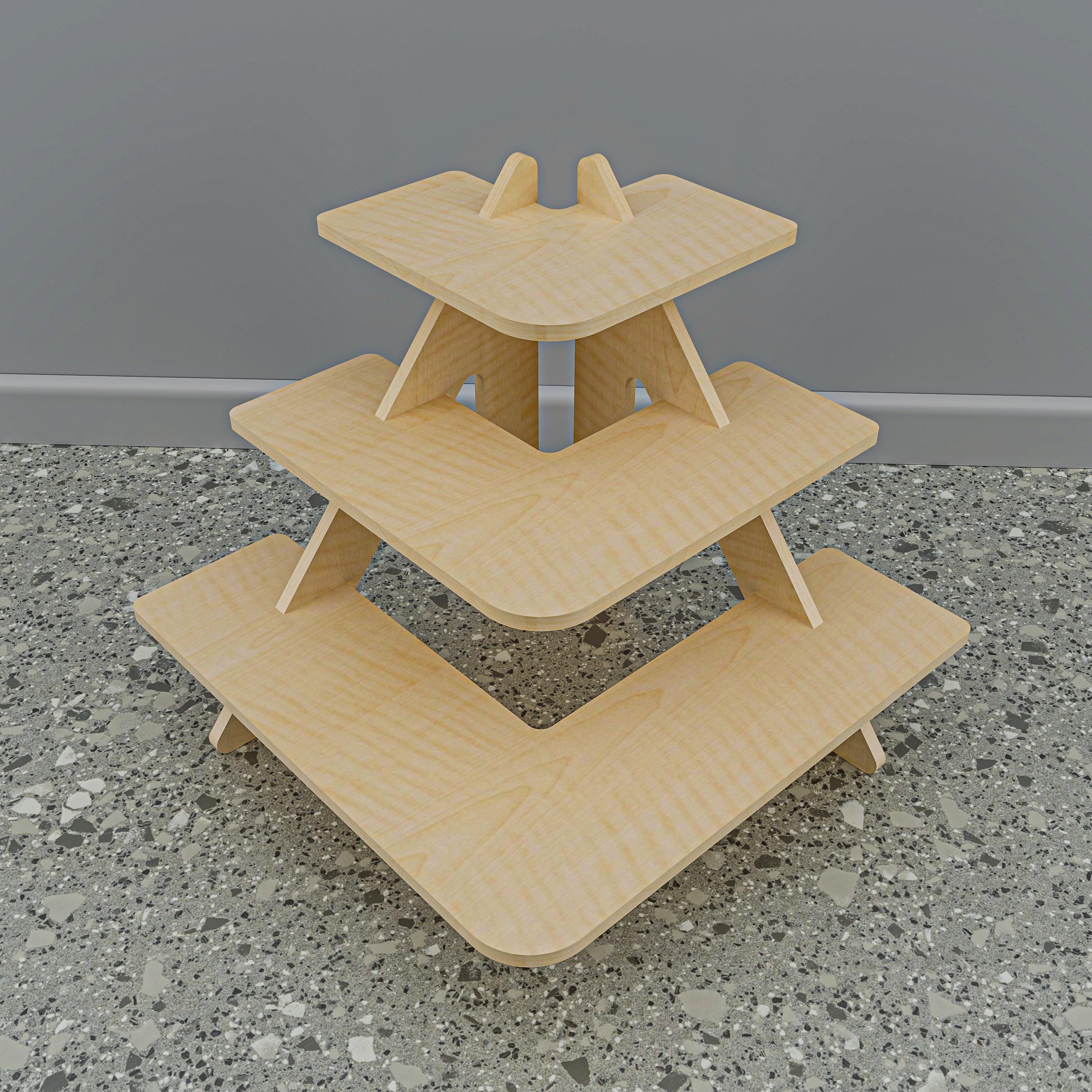 DIY Cupcake Display Stand – 3-tier Shelf System: CNC Laser Cut Files ...
