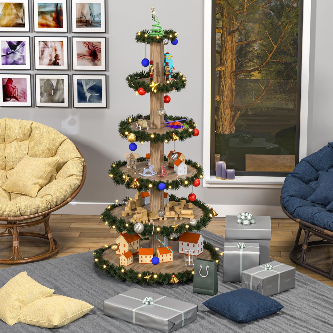DIY Christmas Village Tree Display Stand: CNC Cut Out & Build Guide - Etsy
