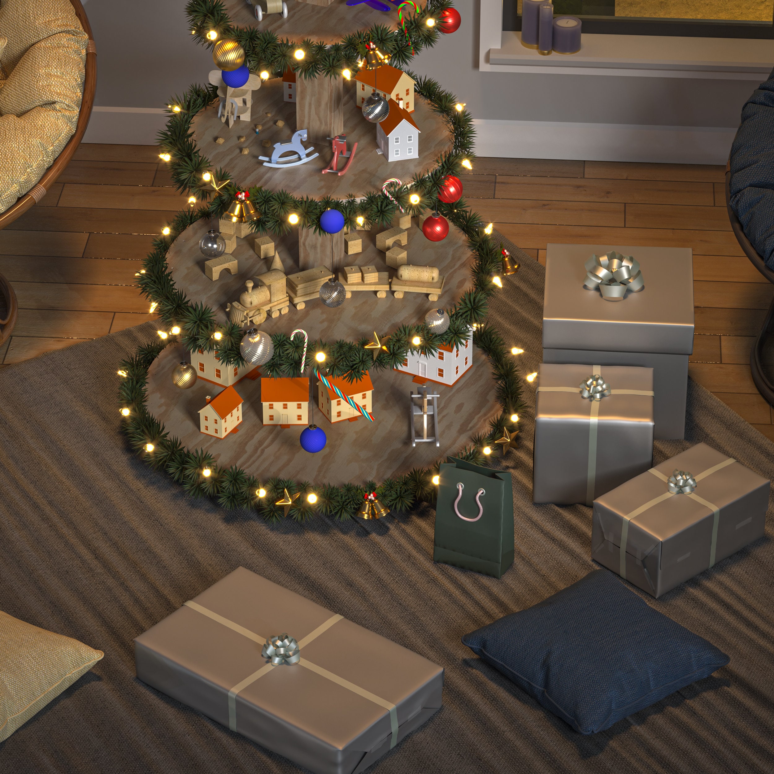 DIY Christmas Village Tree Display Stand: CNC Cut Out & Build Guide - Etsy