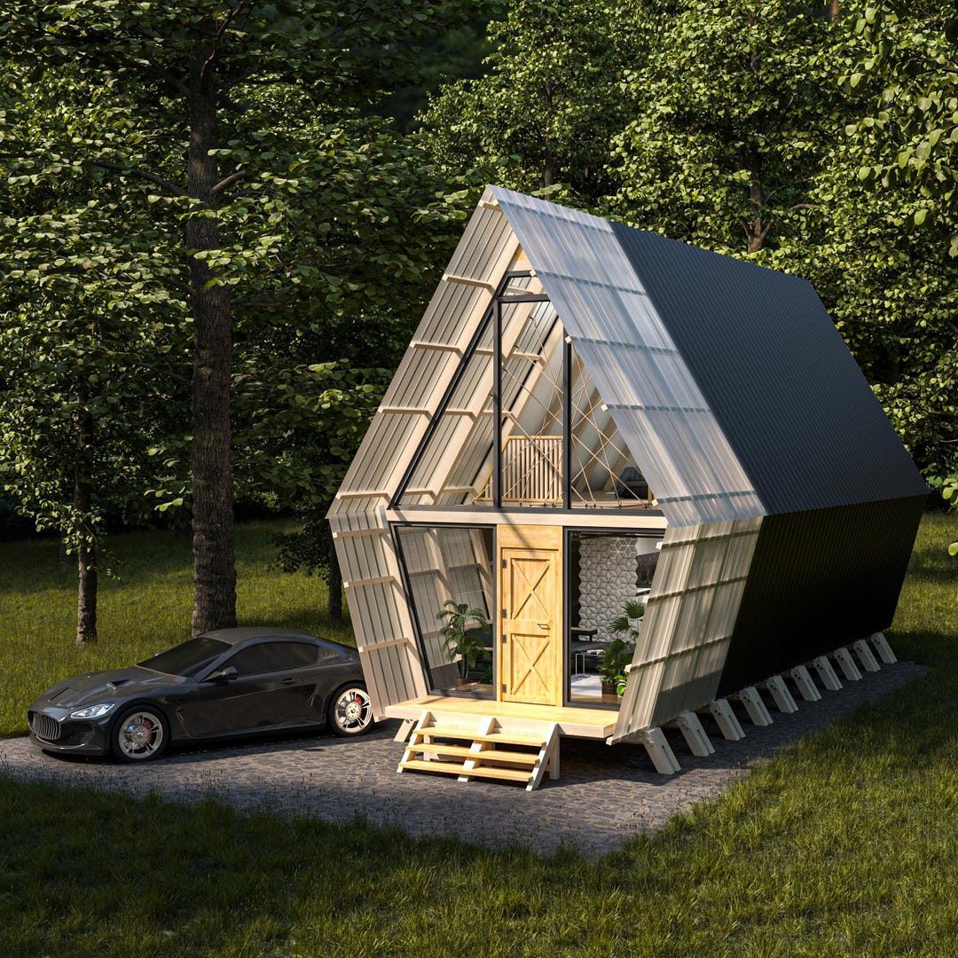 DIY Modern A-frame Cabin Plans – Off-grid Tiny House Blueprint (PDF) - Etsy