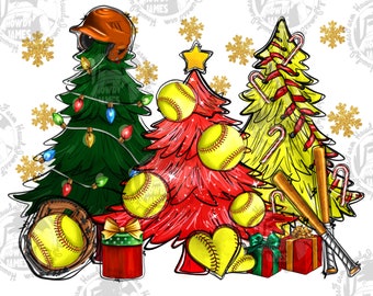 Softball Christmas Tree - Etsy