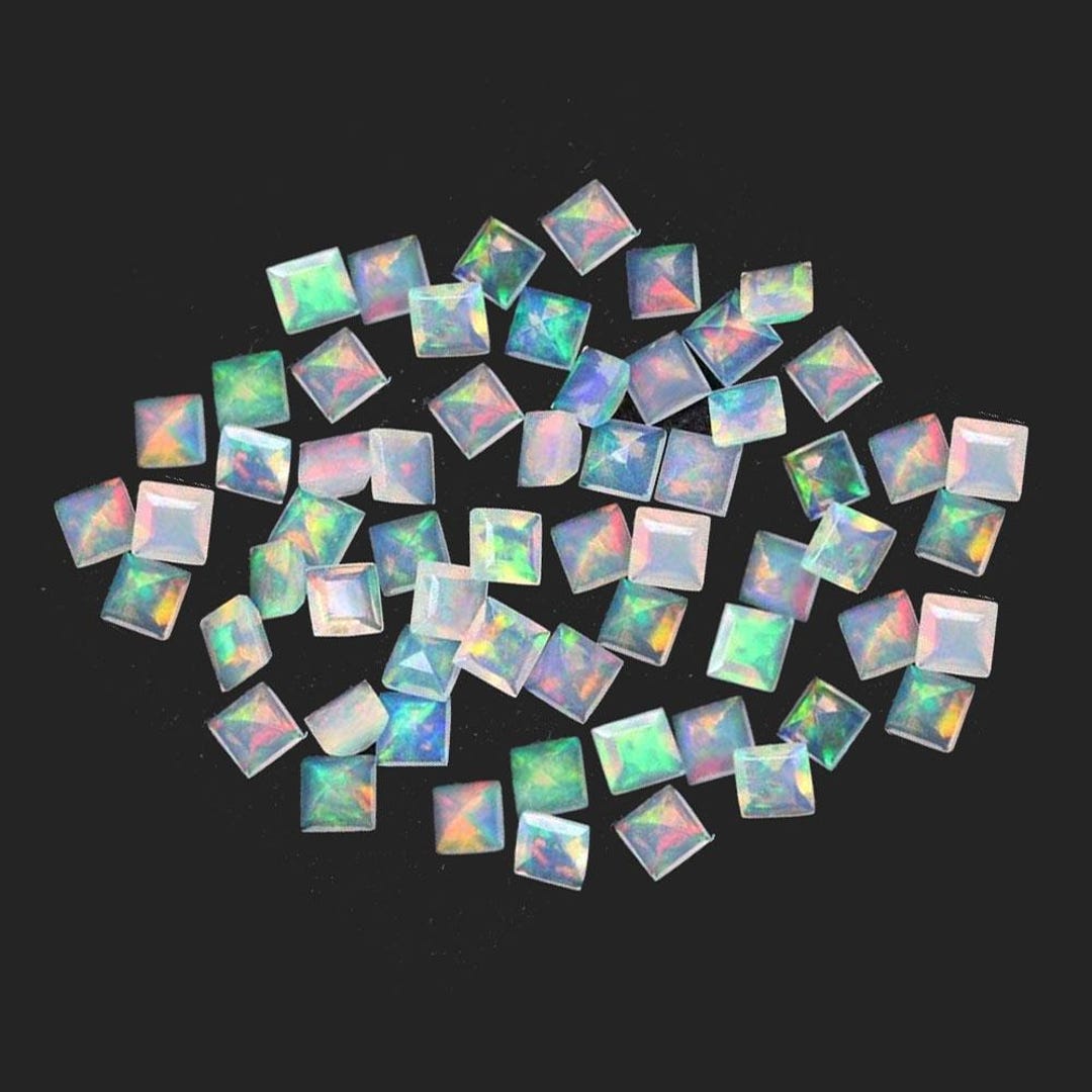 Natural AAA Welo Ethiopian Opal Square Cut Faceted Size 3X3MM to ...