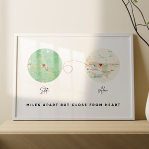 Mapa de amor digital personalizado de larga distancia / Regalo para ...