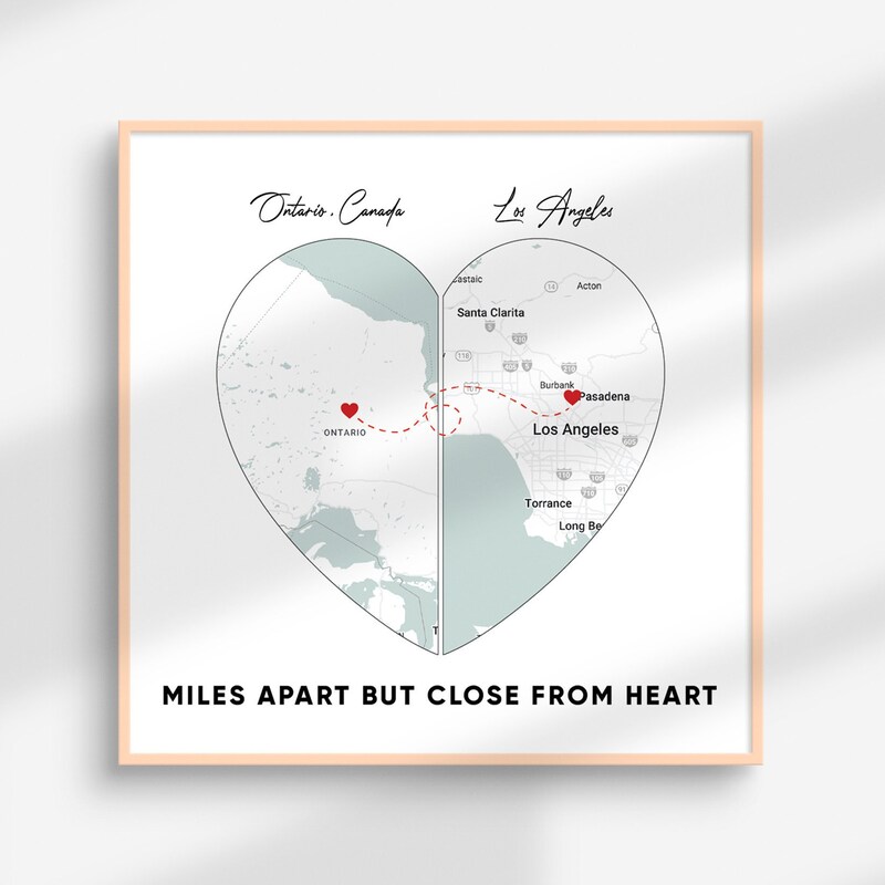 Long Distance Relationship Map - Etsy