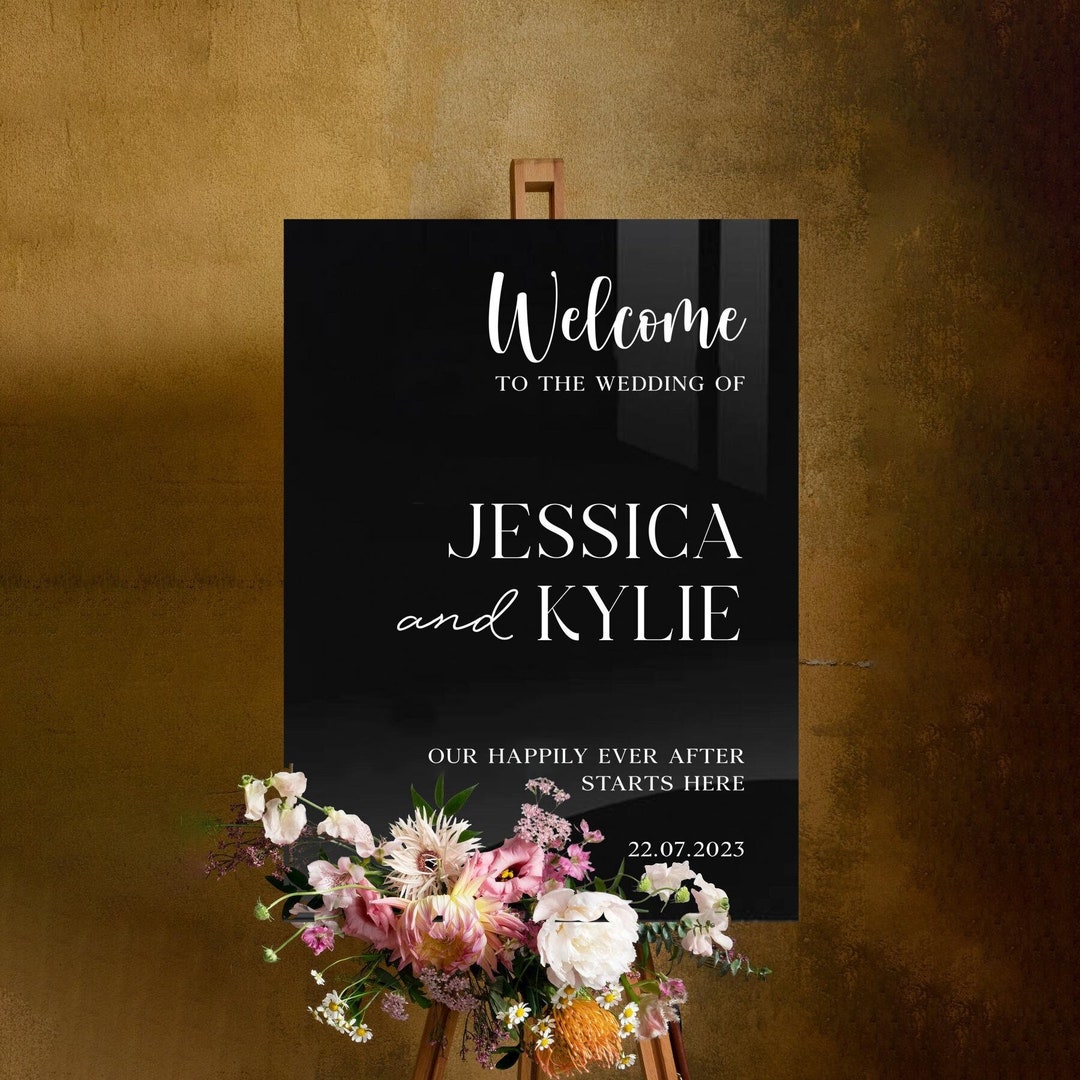 Wedding Entrance Sign, Personalized Wedding Welcome Sign, Acrylic ...