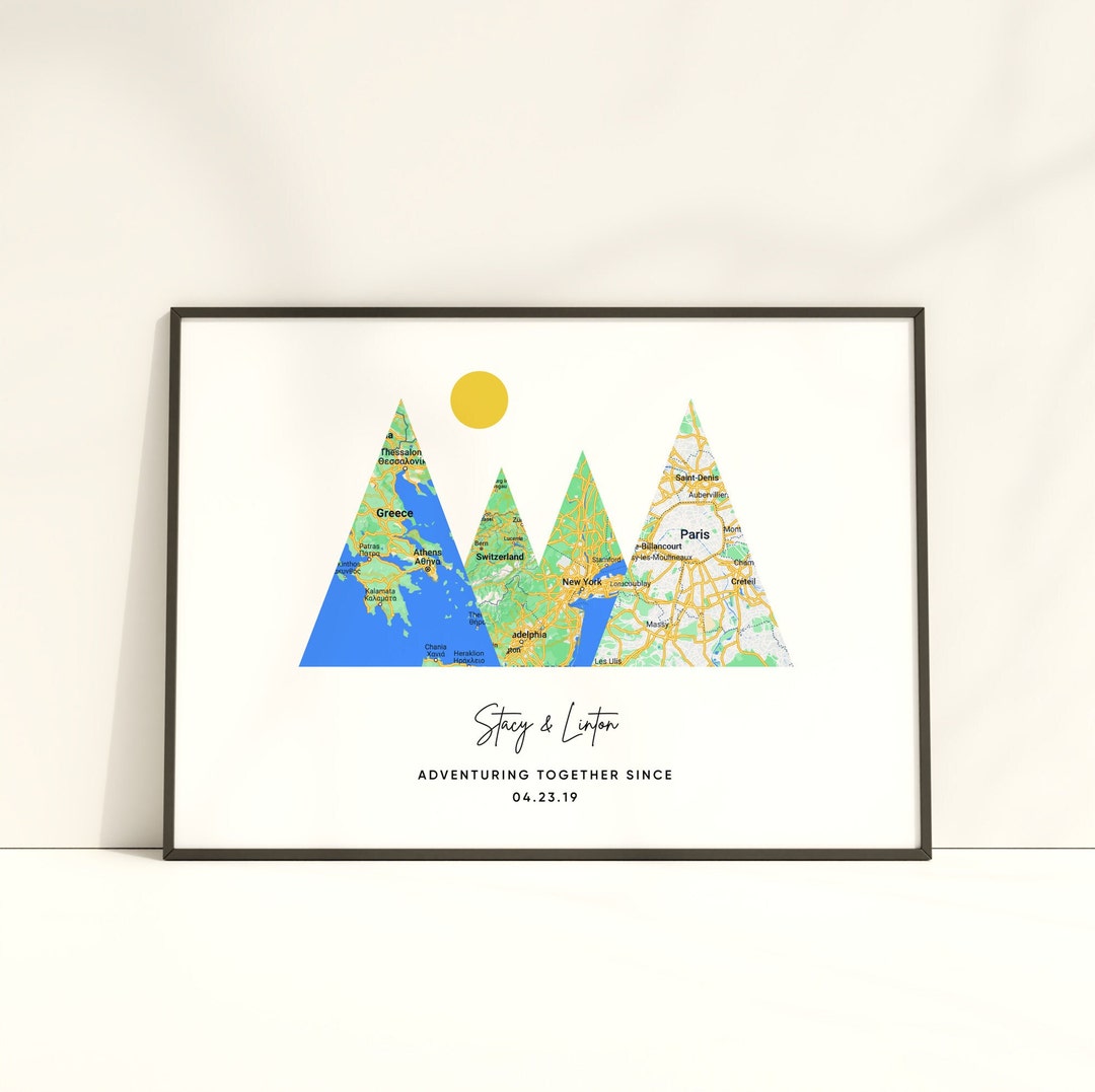 Personalized Adventure Map Gift for Husband, Custom Map, Adventure ...