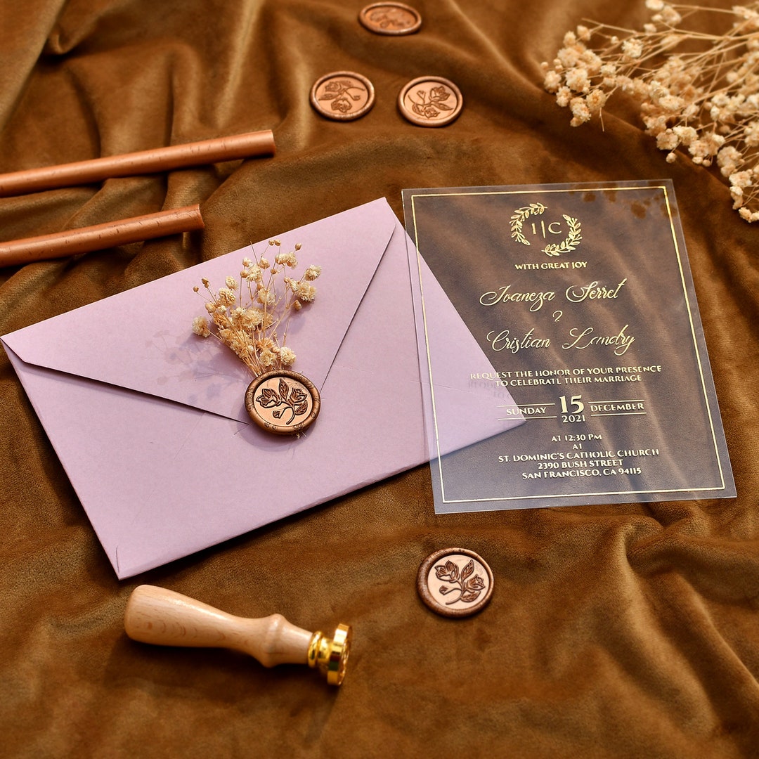 Pink Color Acrylic Wedding Invitations, Acrylic Wedding Invitation ...