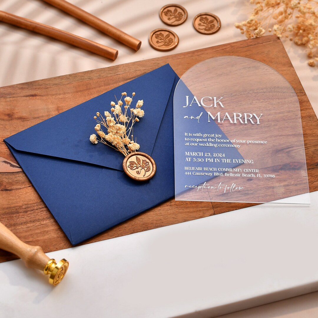 Arch Shaped Acrylic Wedding Invitation, Curved Invitations, Faire Part ...