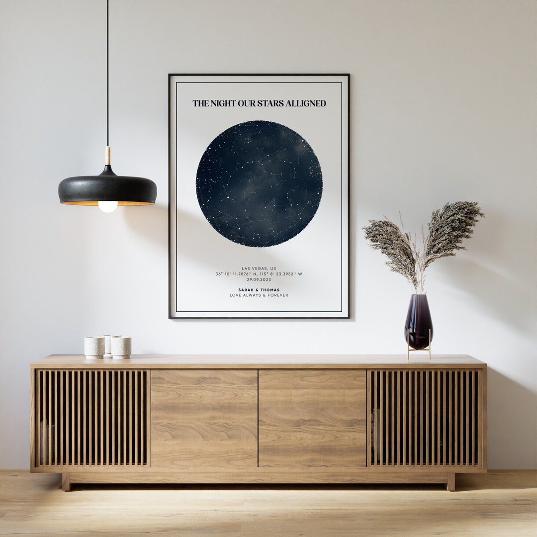 Digital Custom Star Map Print, Personalised Star Map Gift, Star Map ...