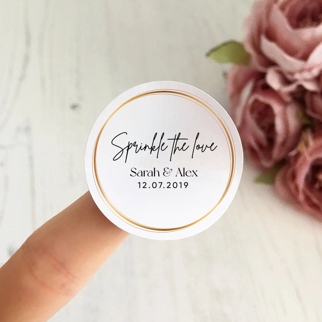 Wedding Stickers for Confetti, Party Stickers, Modern Wedding Stickers ...