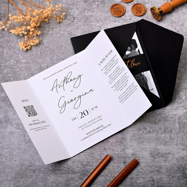 Folded Invitation - Etsy