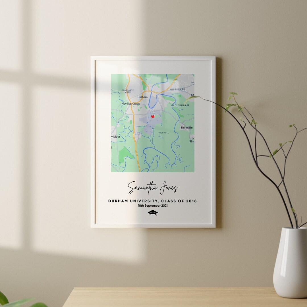 University Graduation Location Map Print for Gifting, College & High ...