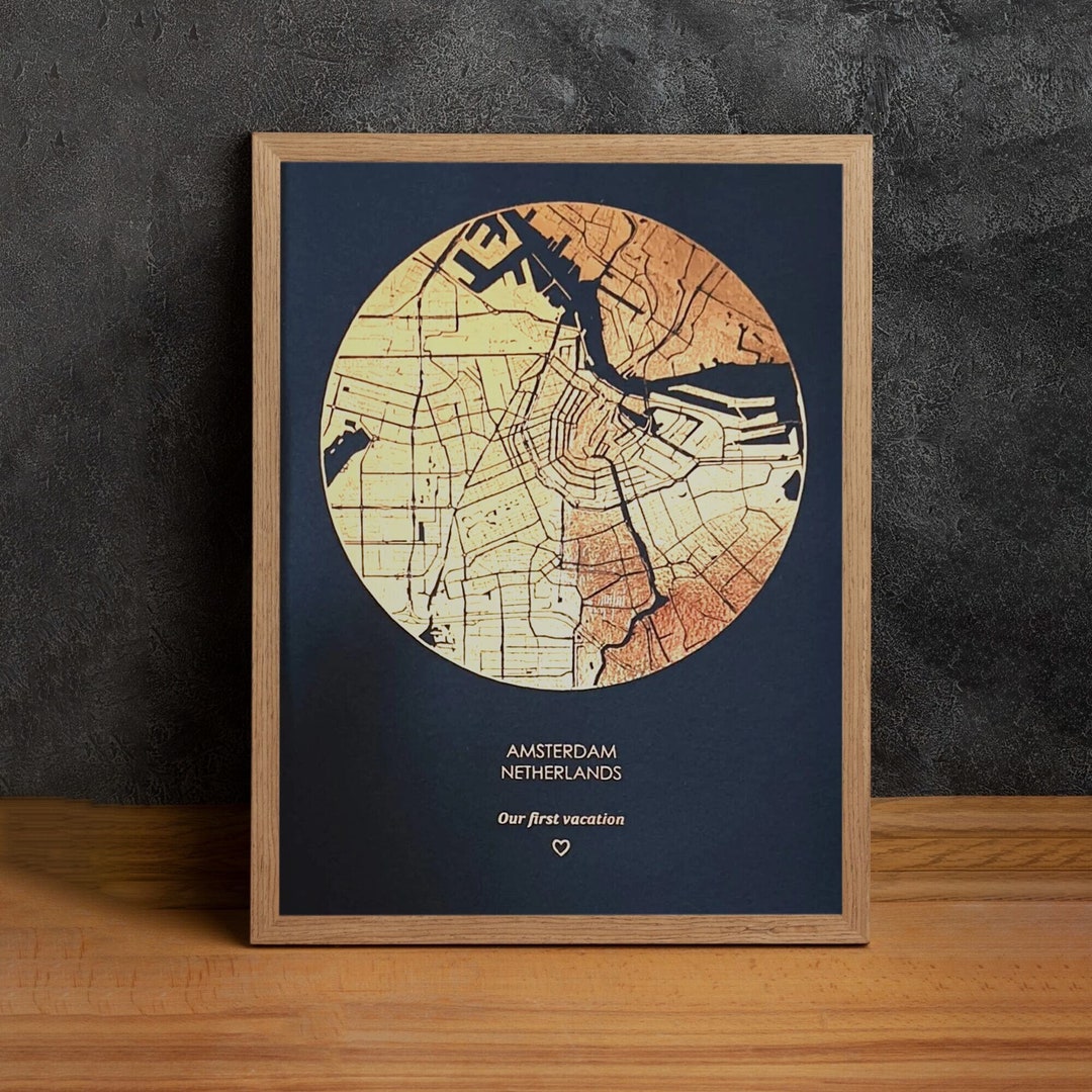 Best Diwali Gift Foil Map Print Custom Metallic Foil Design - Etsy
