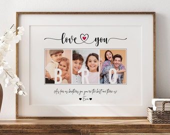 Personalised Brother Photo Collage, Bro Photo Gift, Gifts for Brother ...
