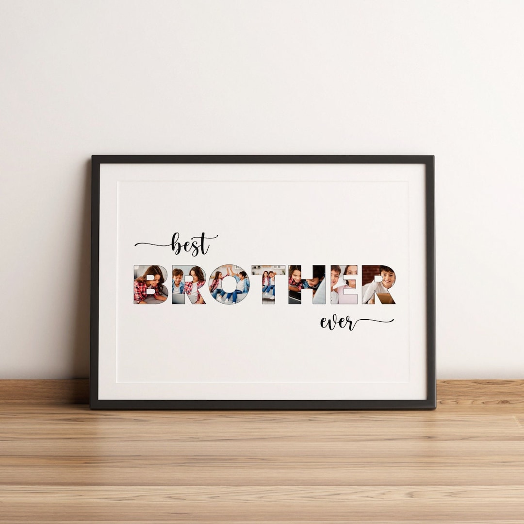 Personalised Brother Photo Collage, Bro Photo Gift, Gifts for Brother ...