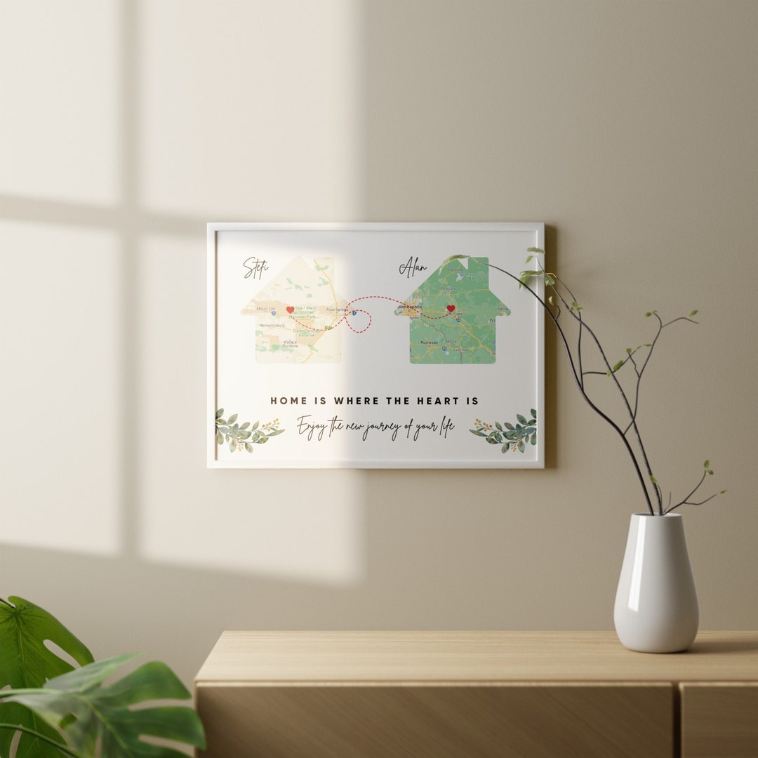 Personalized Digital Heart Map for Long Distance Long - Etsy