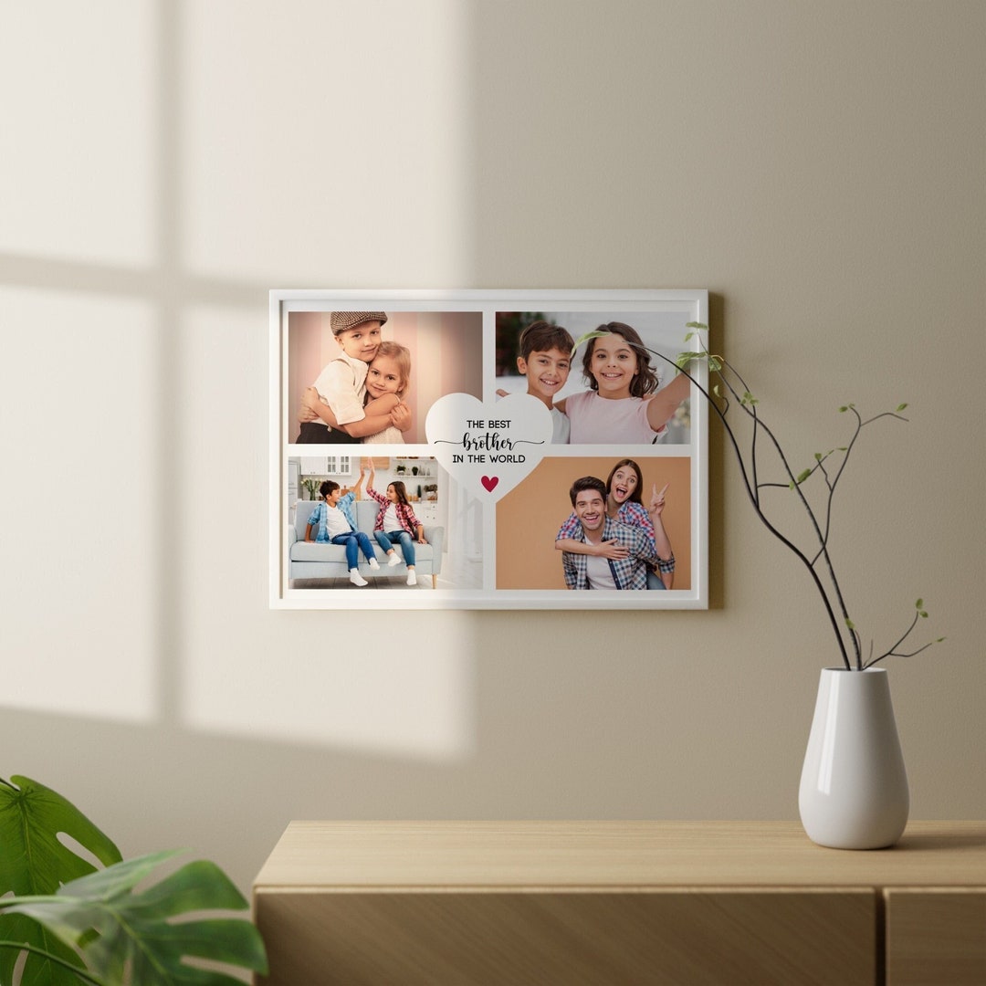 Personalised Best Brother Photo Collage, Gift for Brother, Best Bro ...