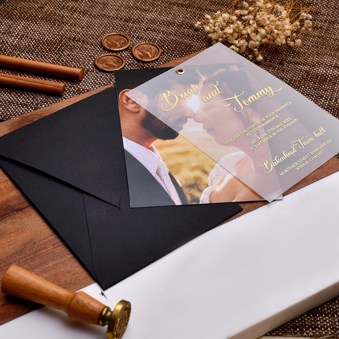 Photo Foiled Vellum Wedding Invitations | Elegant Wedding Invites ...