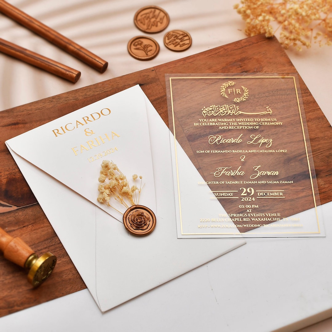 Acrylic Wedding Invitation, Custom Invitation, Unique Invitations for ...