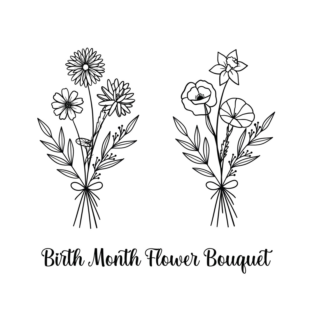 Custom Family Birth Flower Bouquet | Custom Birth Month Flower ...