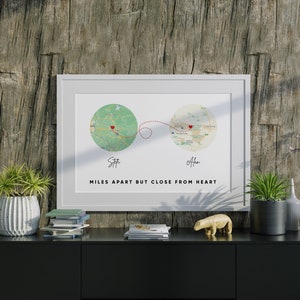 Personalized Long Distance Digital Love Map Gift for Long Distance ...