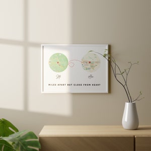 Personalized Long Distance Digital Love Map Gift for Long Distance ...