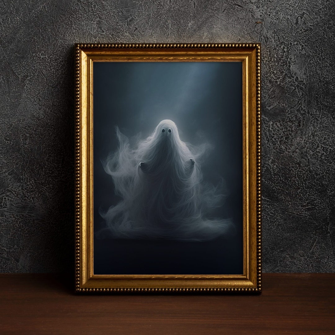 Ghost Poster Halloween Artwork Ghost in House Poster Horror - Etsy