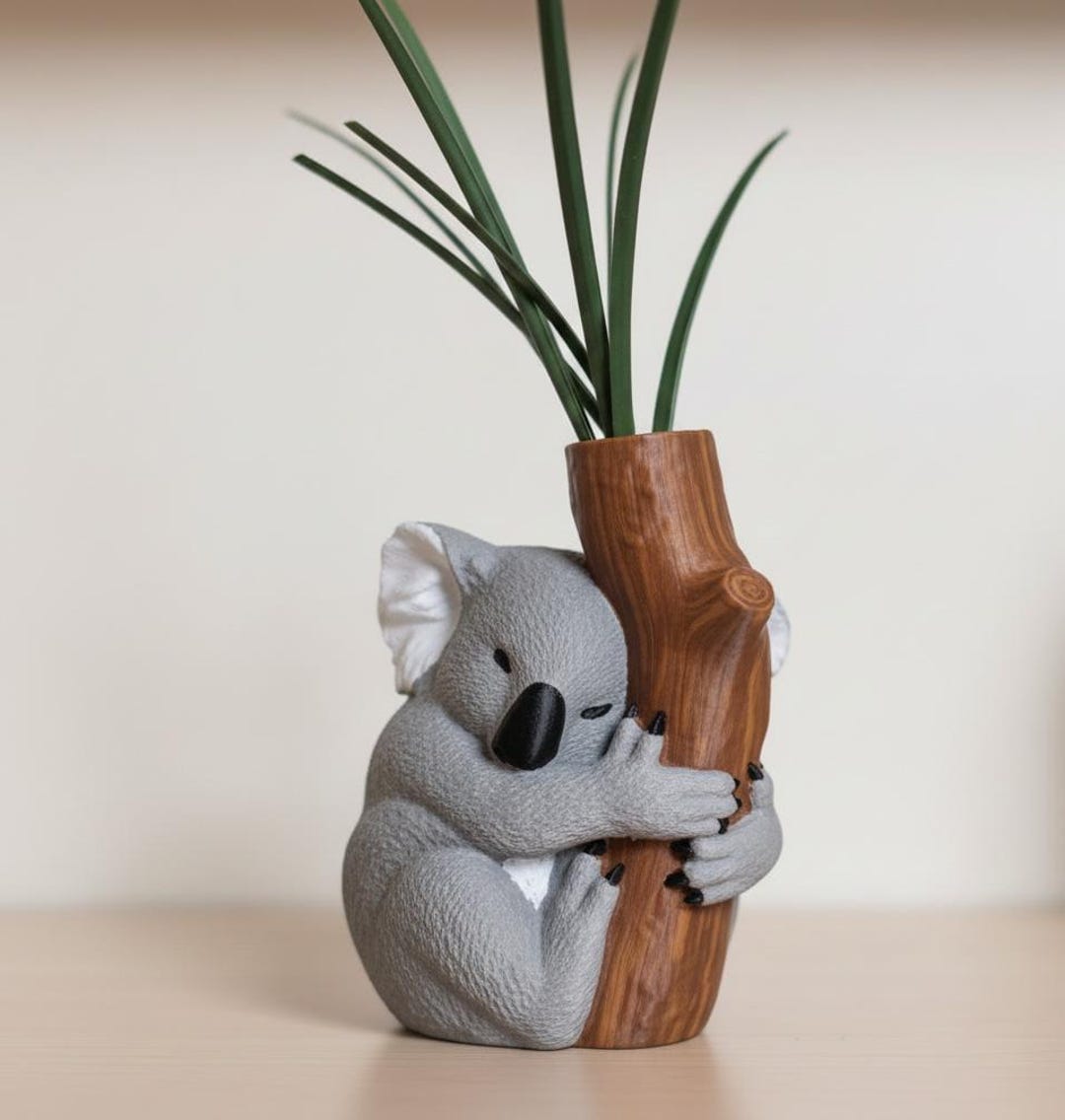 Cute Koala Air Plant Holder & Vase - 3D Printed Animal Figurine ...