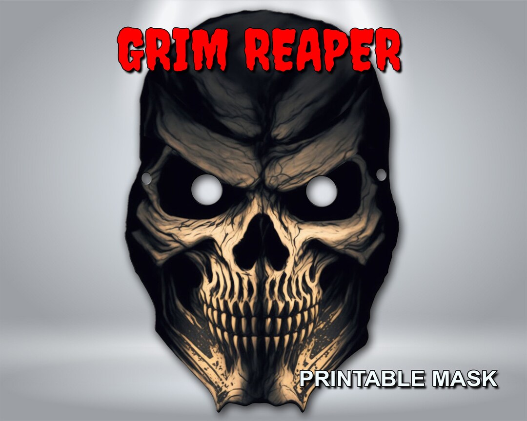 Grim Reaper Mask|a4 Size Ready to Print | Digital Download | Halloween ...