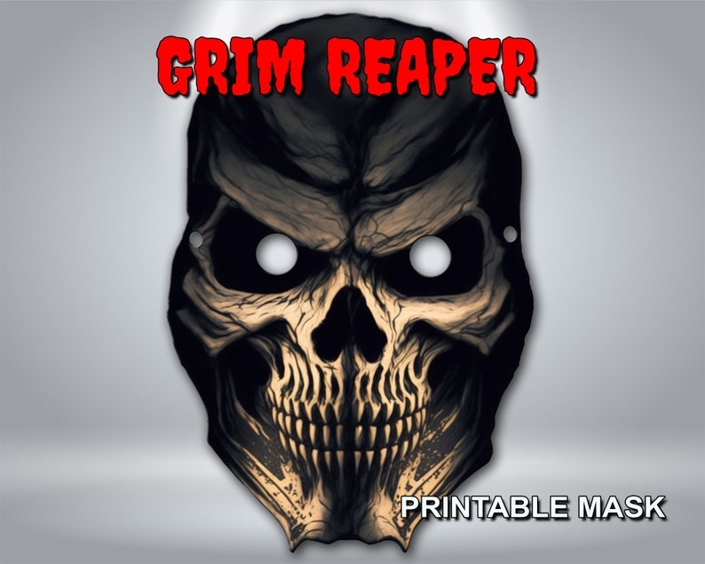 Grim Reaper Mask|a4 Size Ready to Print | Digital Download | Halloween ...