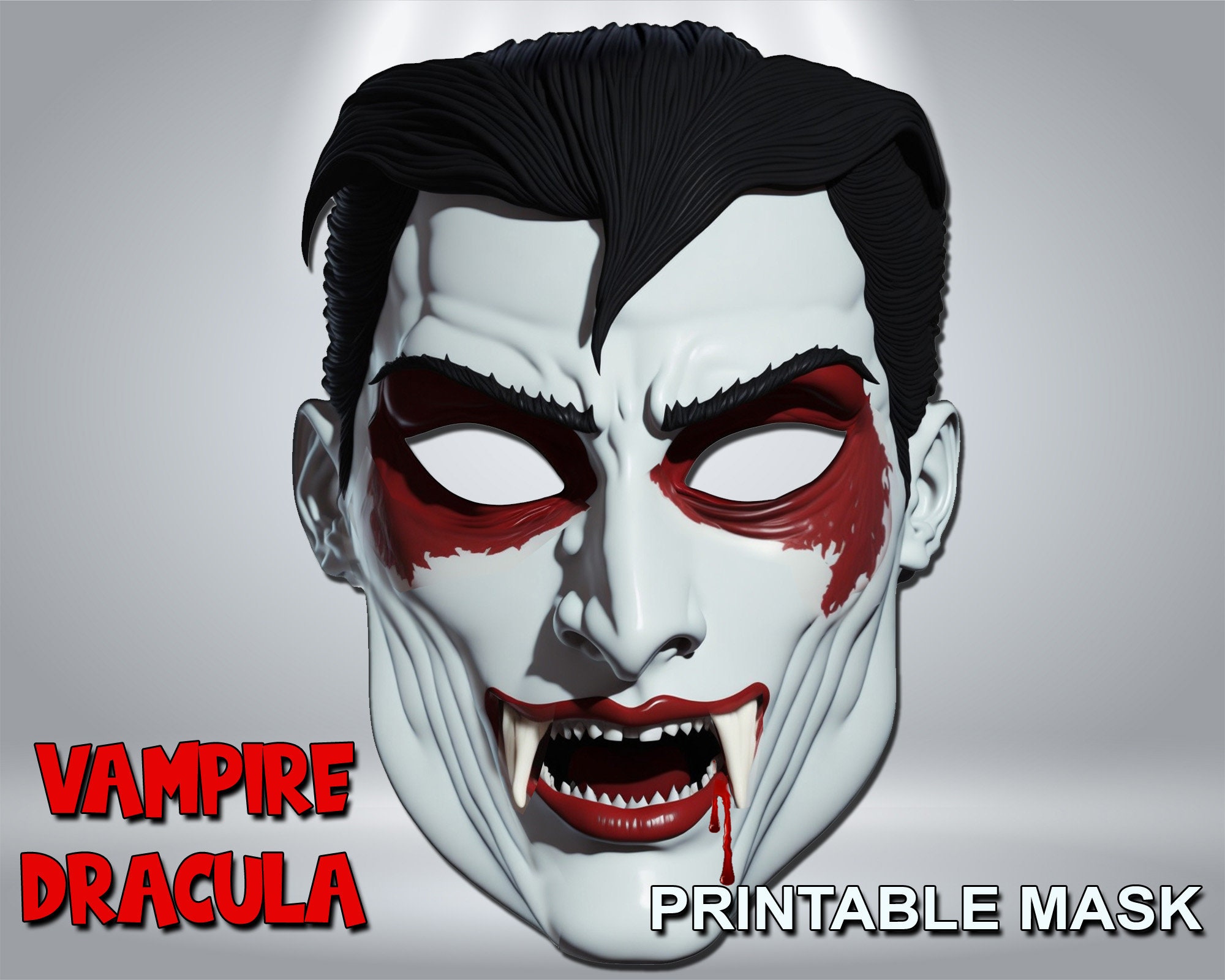 Dracula Vampire Mask|a4 Size Ready to Print | Digital Download ...