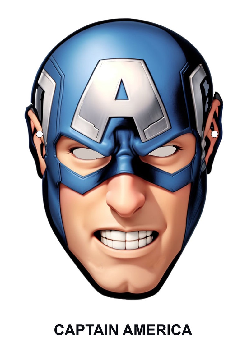 Captain America Mask | A4 Size Ready to Print | Digital Download ...